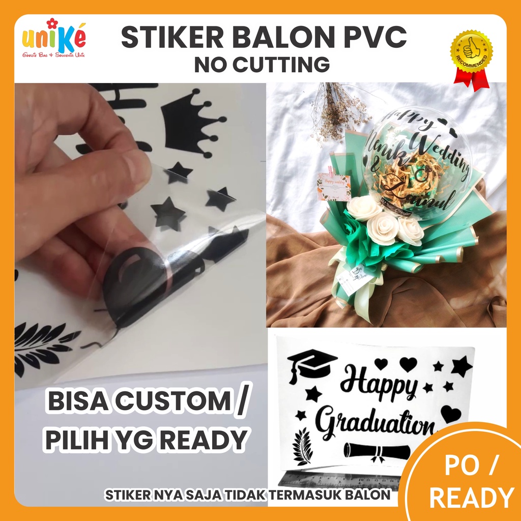 Jual Custom Cetak Nama Stiker Balon PVC Bobo Bening Transparan / Ready ...