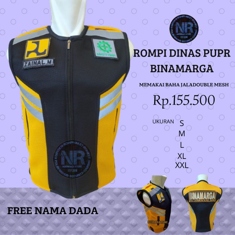 Jual Full Logo | Rompi Safety Vest Binamarga Kementerian PUPR | Shopee ...