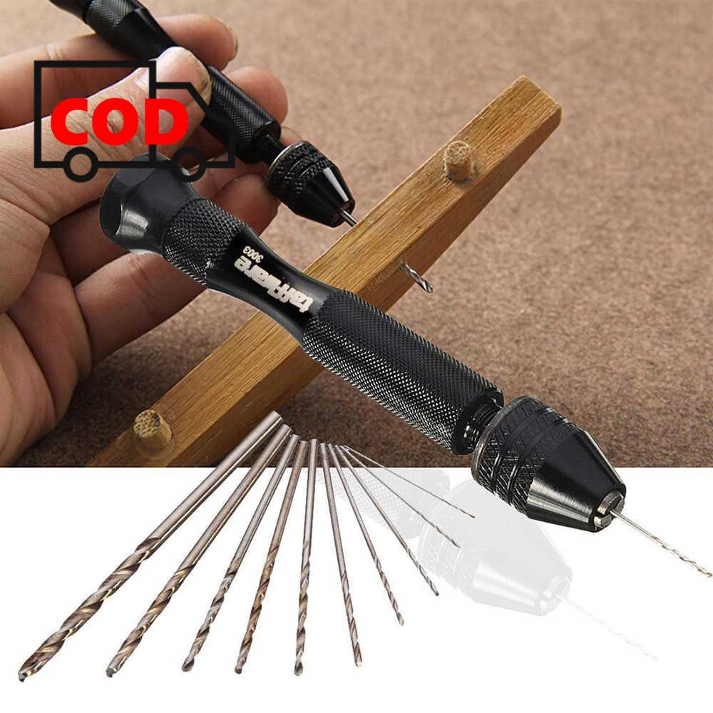 Jual Bor Tangan Kecil Manual Praktis Diputar Tangan dengan 10 Mata Bor ...