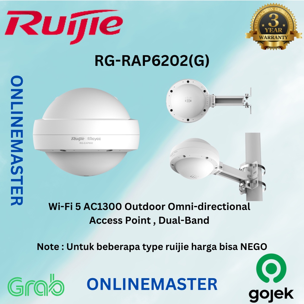 Jual Ruijie RG-RAP6202(G) Wi-Fi 5 AC1300 Outdoor Omni-directional Access Point | Shopee Indonesia