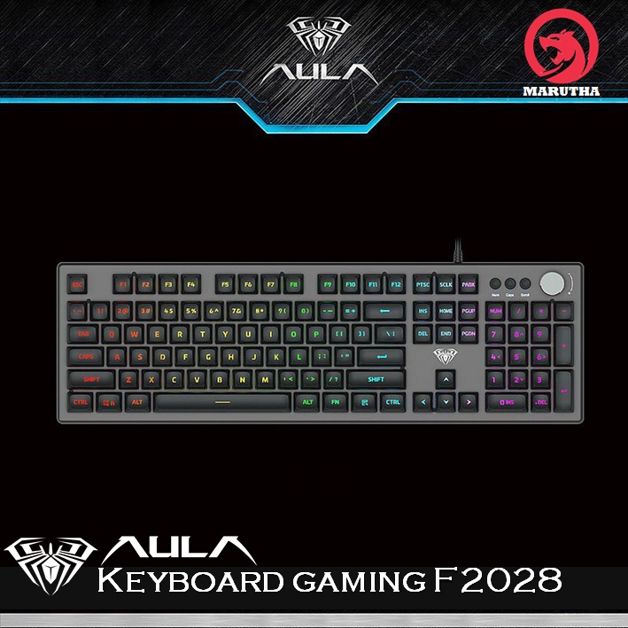 Jual Aula Keyboard Gaming Multimedia Membrane F2028 With RGB Macro ...