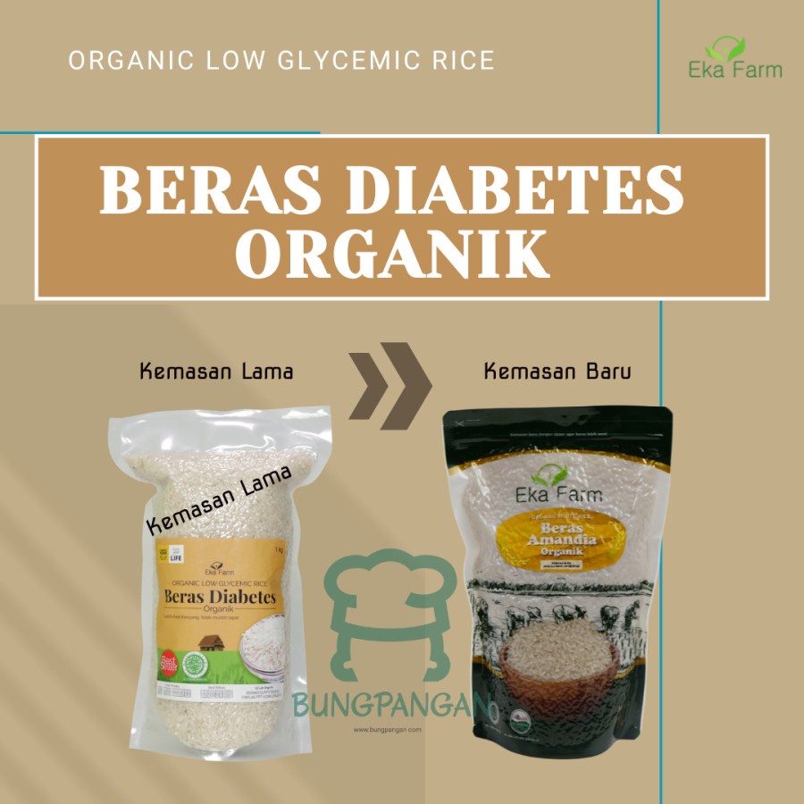 Jual Beras Diabetes Diaberice Amandia Organik EKA FARM Kemasan Vakum 1 ...