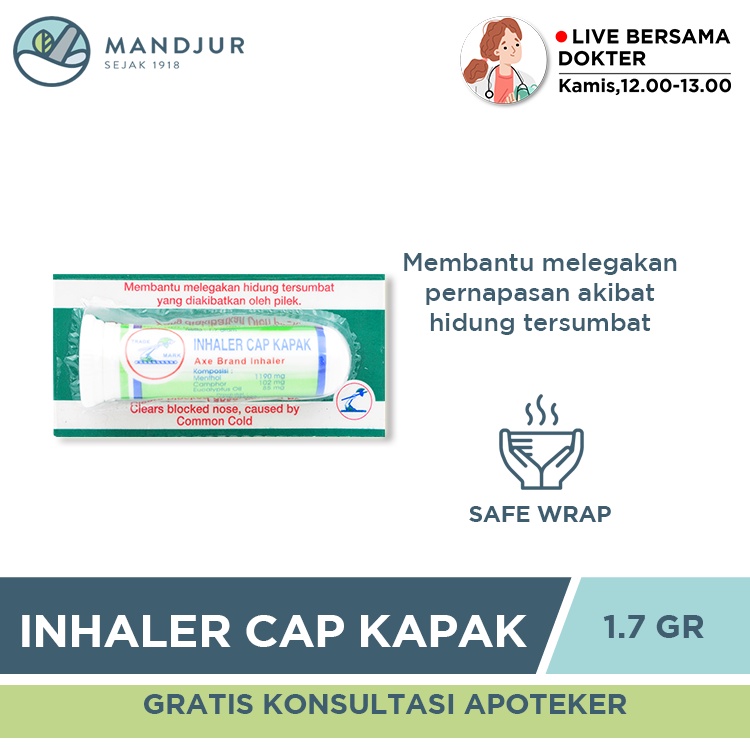 Jual Inhaler Cap Kapak - Pereda Hidung Tersumbat, Pilek, dan Flu ...