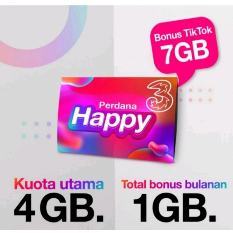 Jual KARTU PERDANA TRI HAPPY 8GB | Shopee Indonesia