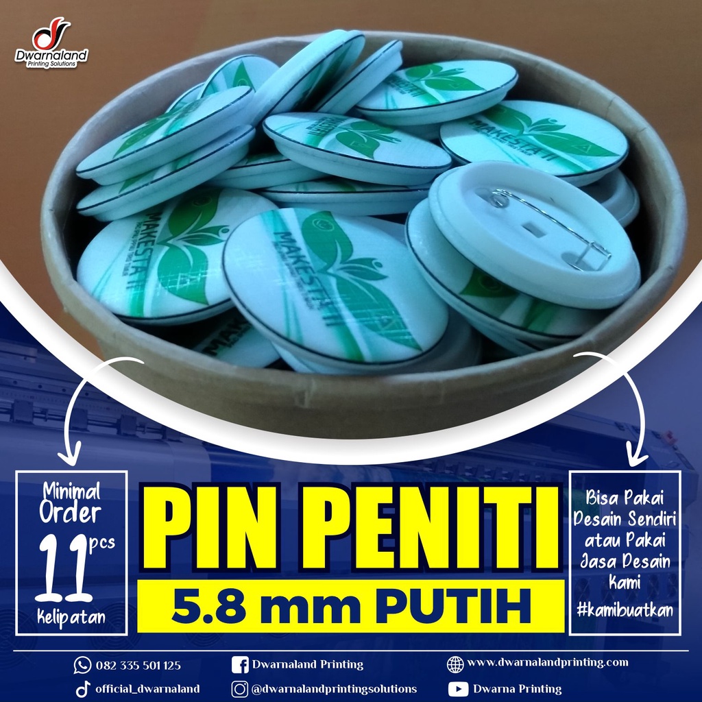 Jual PAKET PIN PENITI 5.8 mm Laminasi CANVAS (MATTE/DOFF) | Shopee ...