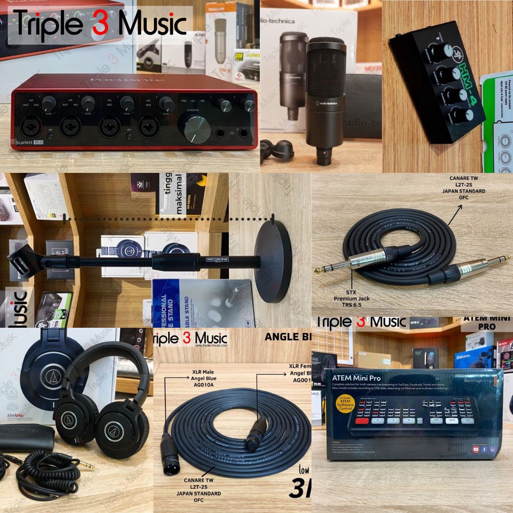 Jual paket podcast 4 orang with focusrite dan Atem mini pro | Shopee ...