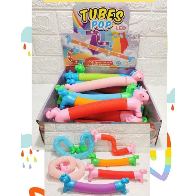 Jual Mainan Viral Light Up Pop LED Tubes Pop Pipes Karakter Unicorn ...