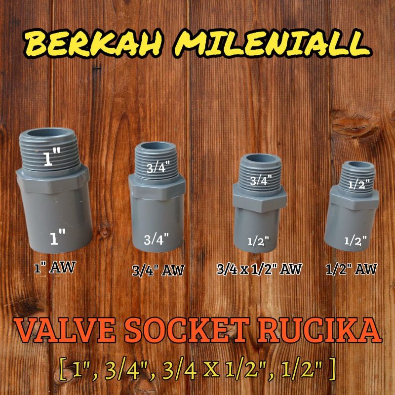 Jual RUCIKA SDL (Sok Drat Luar) 3/4 SDL 3/4 X 1/2 AW / VALVE SOCKET 1/2 AW 1 INCH SOCK | Shopee ...