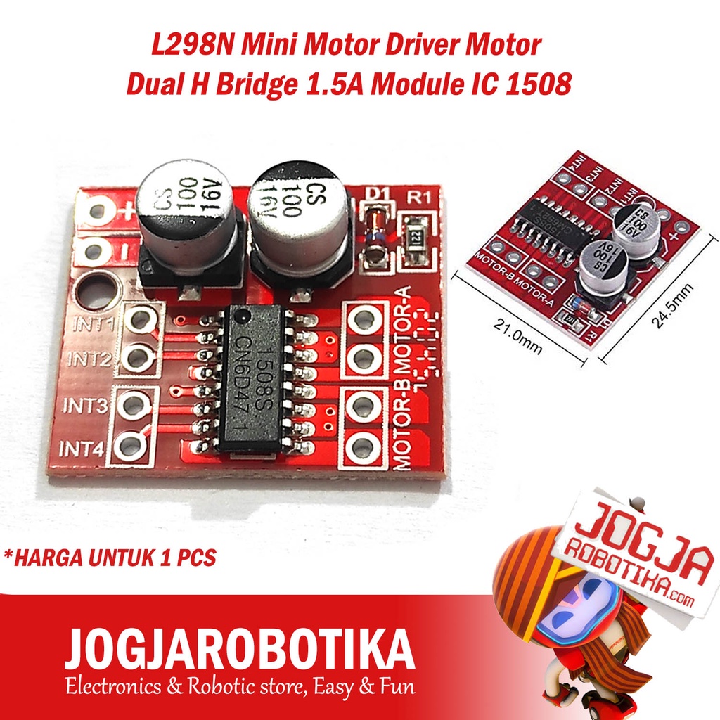 Jual L298N Mini Motor Driver Motor Dual H Bridge 1.5A Module IC 1508 ...