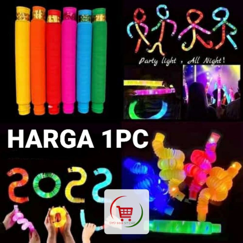 Jual Mainan Viral CEV Light Up Pop Tubes Pop Pipes Mainan Lampu Stick ...