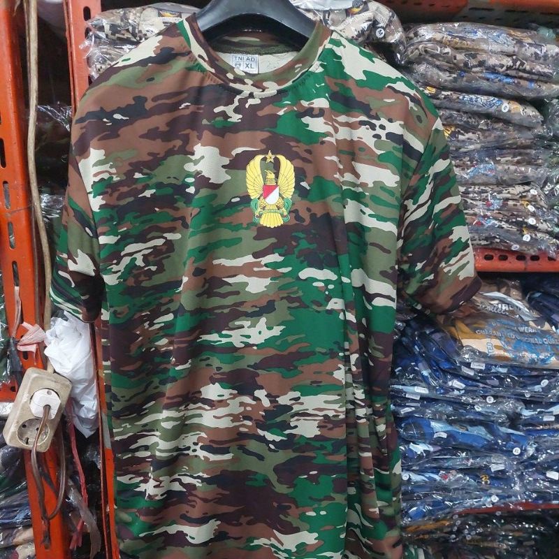 Jual kaos dryfit loreng tni ad terbaru sablon | Shopee Indonesia