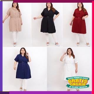 Jual DISKON GEDE AKHIR TAHUN BAJU MIDI DRESS ATASAN KEMEJA WANITA JUMBO BIG SIZE LD 120cm XXL ...