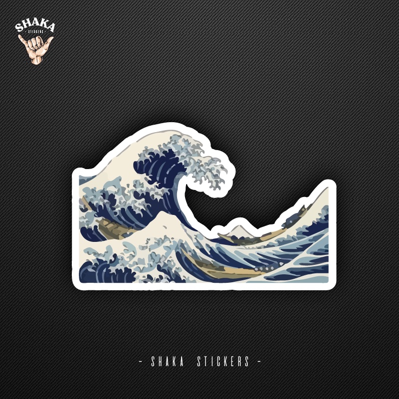 Jual Sticker Aesthetic Estetik Ombak Jepang Sticker Helm Sticker HP dan ...