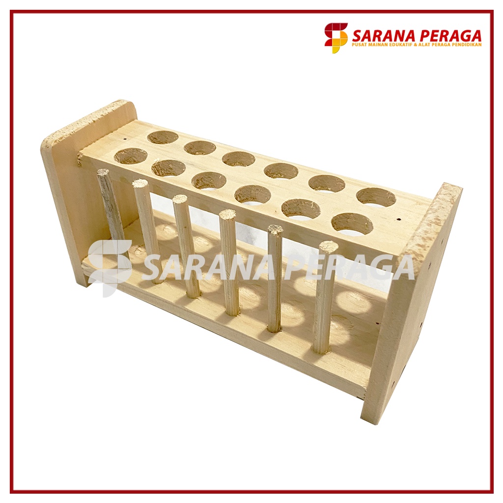 Jual SaranaPeraga - Rak Tabung Reaksi Kayu - Alat Peraga Laboratorium ...