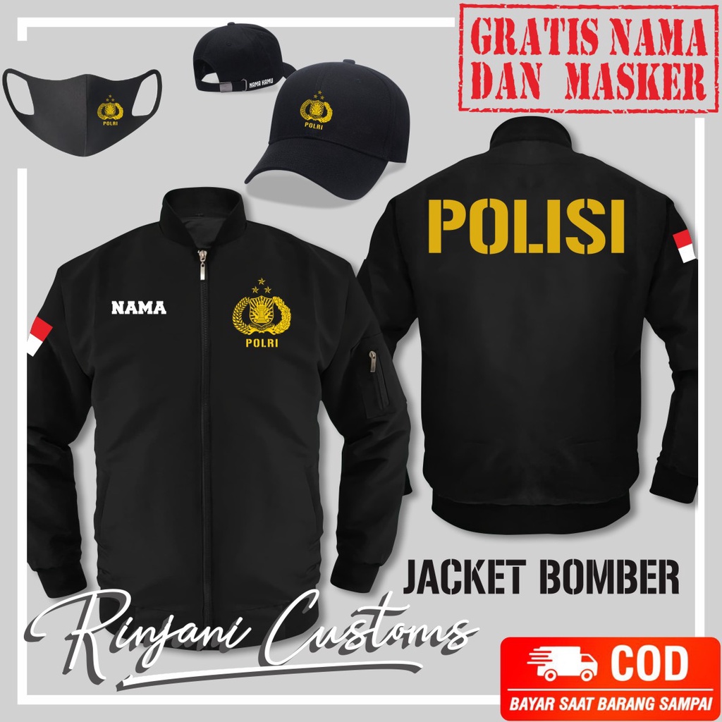 Jual JAKET BOMBER ANTI AIR DESAIN POLISI.JAKET BOMBER APARAT FREE ...