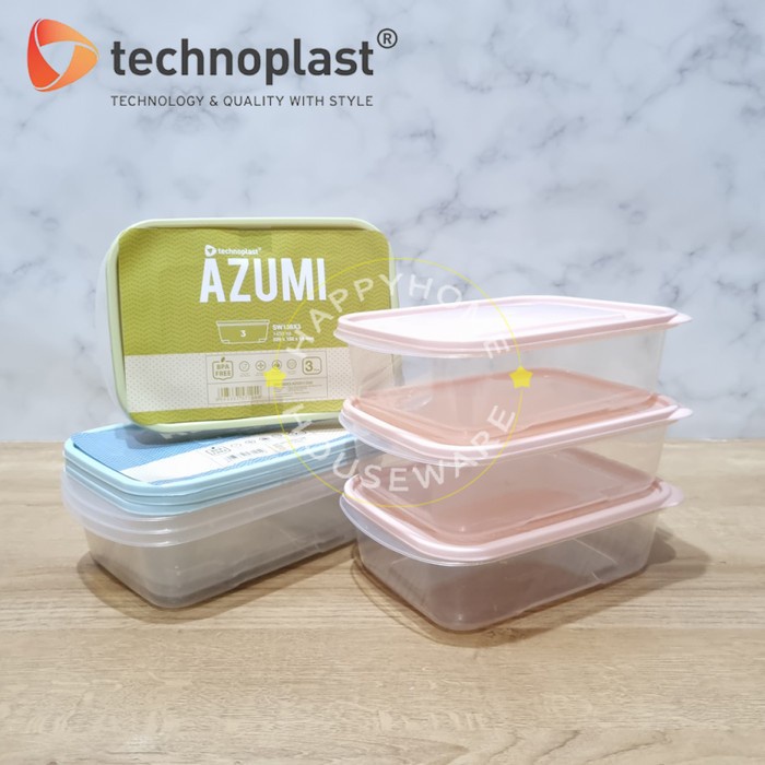 Jual TECHNOPLAST New Azumi Set Of 3Pcs 1450Ml Sealware | Tempat ...