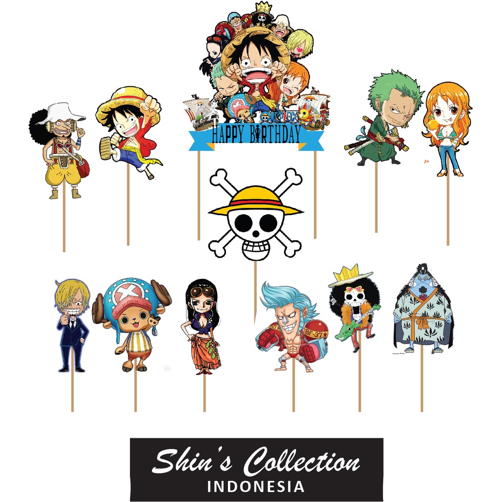Jual Cake topper One Piece chibi new set isi 12 pc | Shopee Indonesia