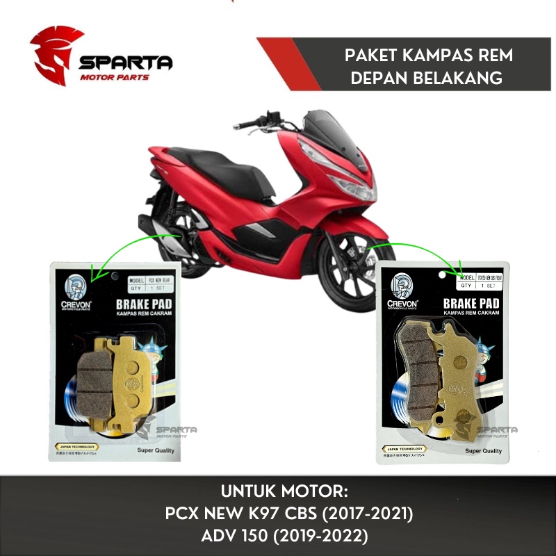 Jual KAMPAS REM DEPAN BELAKANG PCX 150 CBS ADV 150 NEW DISCPAD CREVON ...