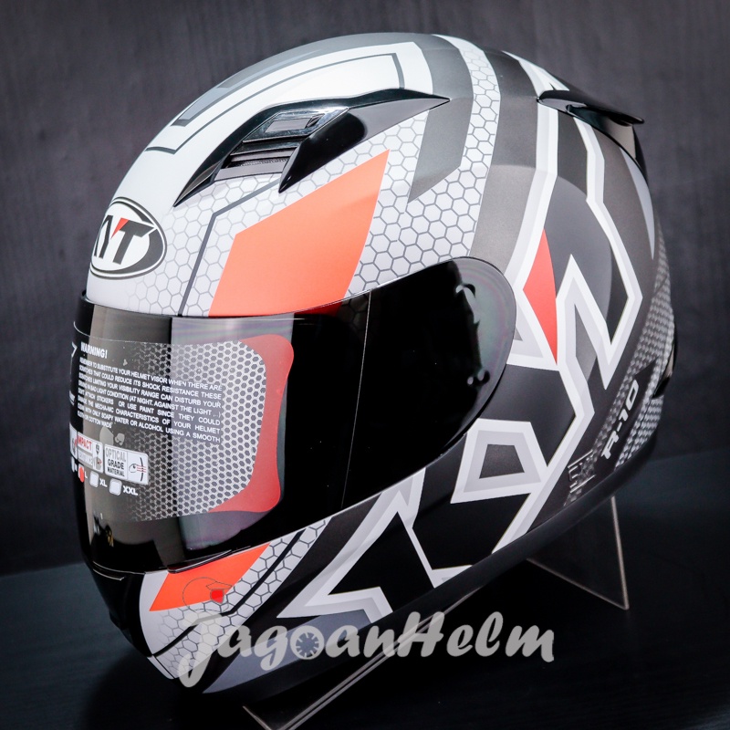 Jual KYT HELM R10 #5 | MATT GUN METAL RED FLUO | SINGLE VISOR | Shopee ...