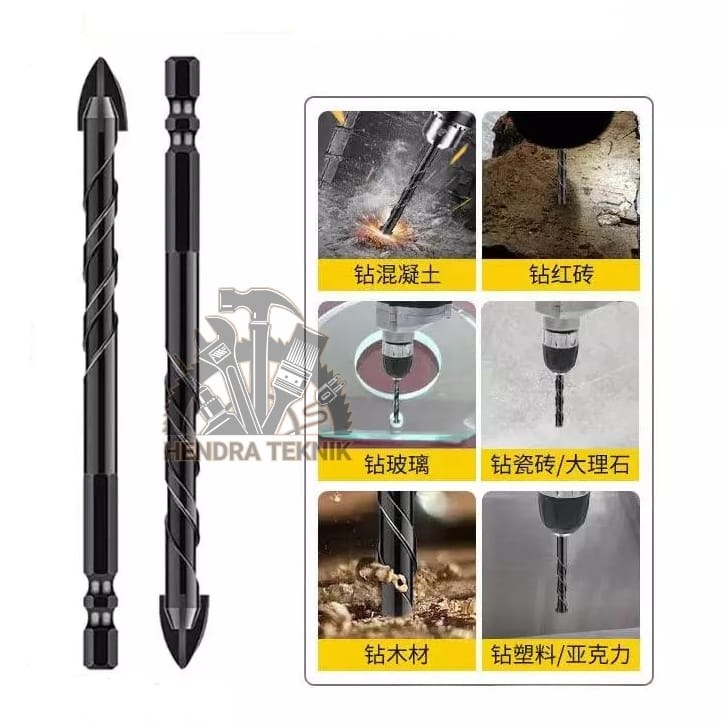 Jual MATA BOR KACA KERAMIK 6 8 10 12 MM TUNGSTEN CARBIDE PEMBOLONG KACA ...