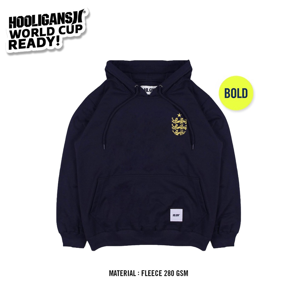Jual HOOLIGANS Hoodie Bold ENG Crest - Navy | Shopee Indonesia
