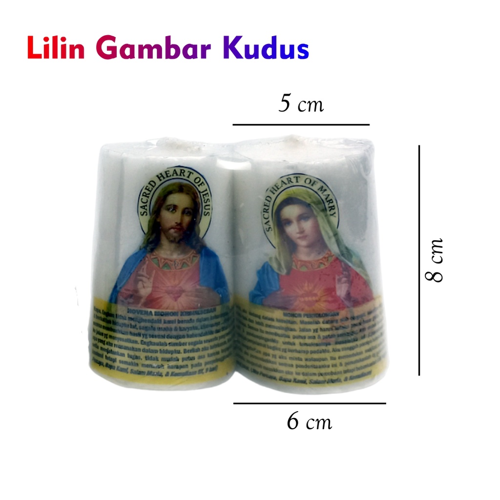 Jual 8 cm Lilin Gambar Kudus/Lilin Gelas/Lilin Altar/Aneka Lilin Gambar ...