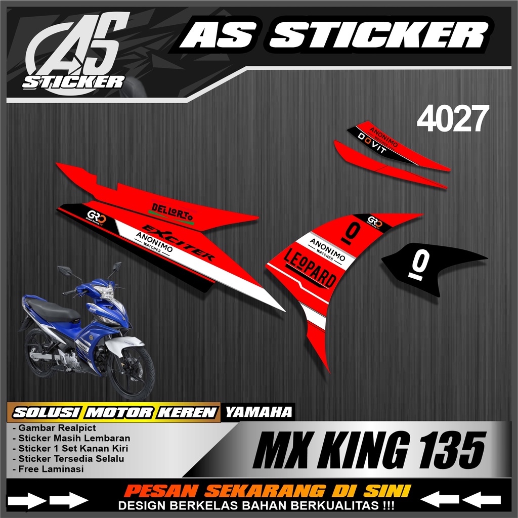 Jual Sticker Striping Motor Mx King 135 Semifull Desain Stiker Logo ...