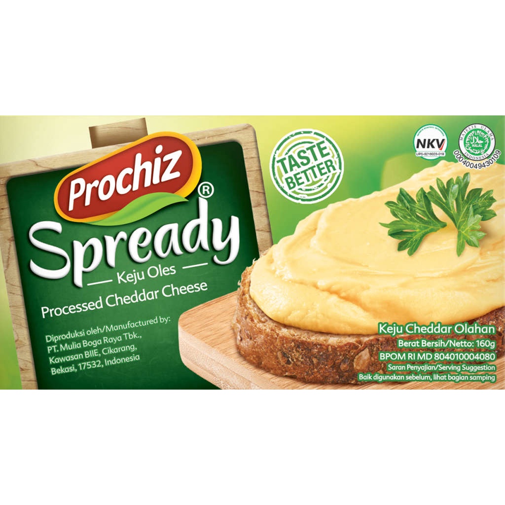 Jual PROCHIZ SPREADY CHEDDAR KEJU OLES 160 GR | Shopee Indonesia
