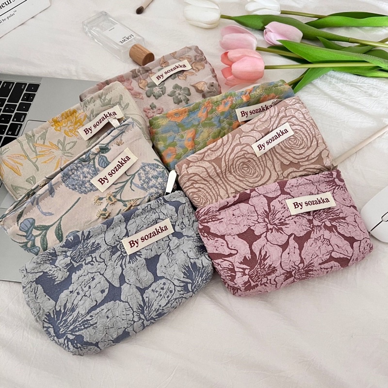 Jual dompet kunci pouch kosmetik serbaguna multifungsi motif bunga ...