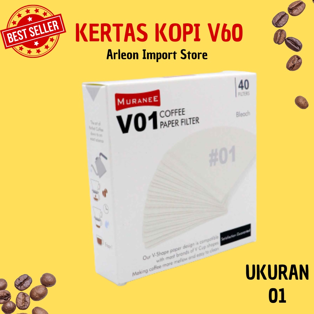 Jual Paper Filter Coffee Muranee Kertas Filter Saringan Kopi V60 Size ...
