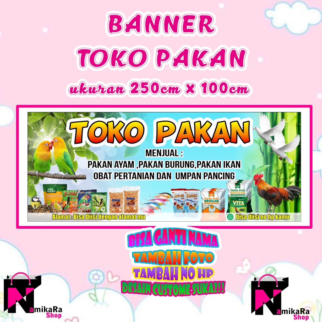 Jual Banner Spanduk Backdrop Pakan Burung, Pakan Ayam, Umpan Ikan ...