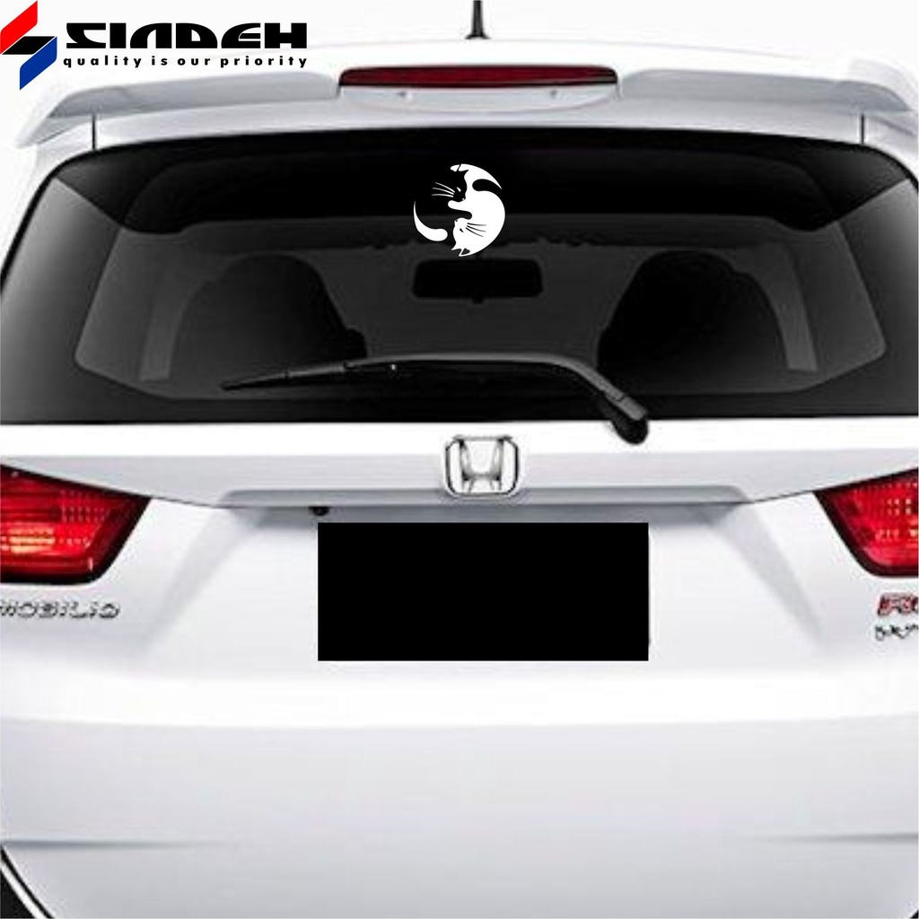 Jual CUTTING STICKER MOBIL KUCING YIN & YANG STIKER KACA / BODY KEREN ...