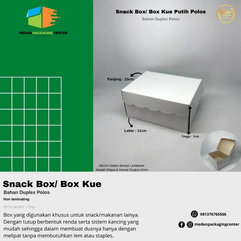 Jual Snack Box / Box Kue / Dus Kue Putih 15x11x7 isi 5pcs | Shopee ...