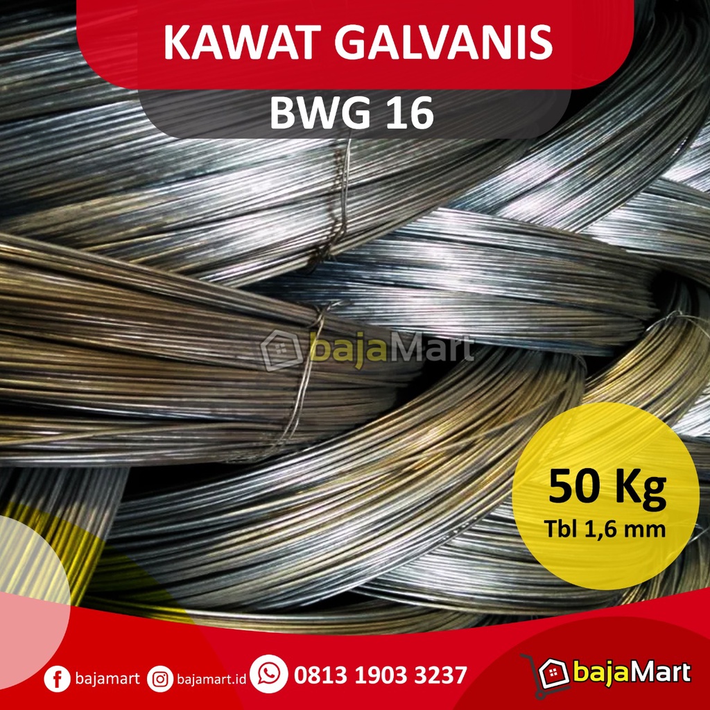 Jual Kawat Galvanis BWG 16 Tebal 1,6 mm Per Roll 50 Kg | Shopee Indonesia