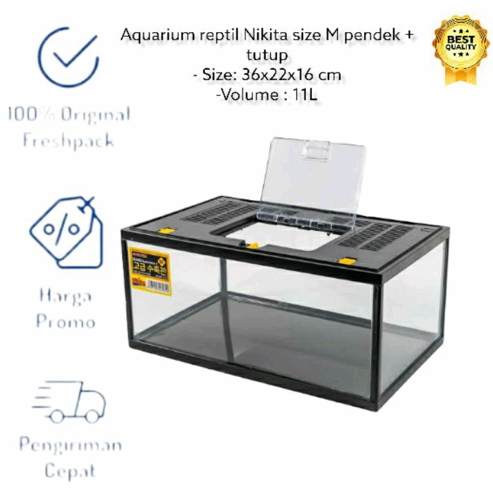 Jual AQUARIUM NIKITA REPTIL SIZE M PENDEK + TUTUP / AQUARIUM IKAN / AQUARIUM M | Shopee Indonesia