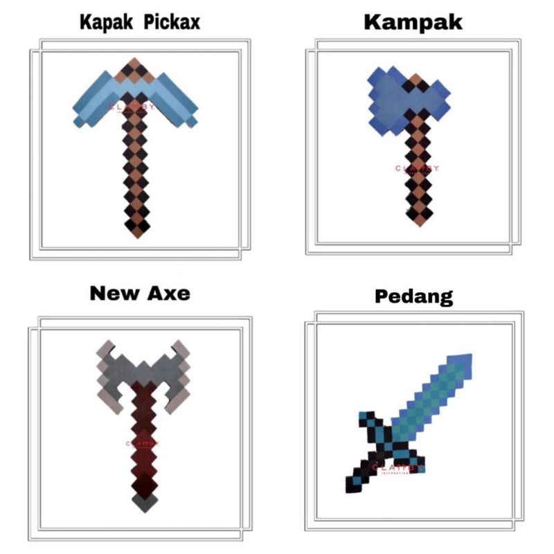 Jual Pedang Mainan Minecraft The New Blue Axe | Senjata Mainan Kapak ...