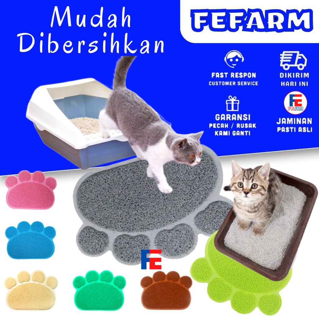 Jual KESET motif TAPAK KAKI Cat Litter Mat Tempat Pasir Kucing FEFARM ...