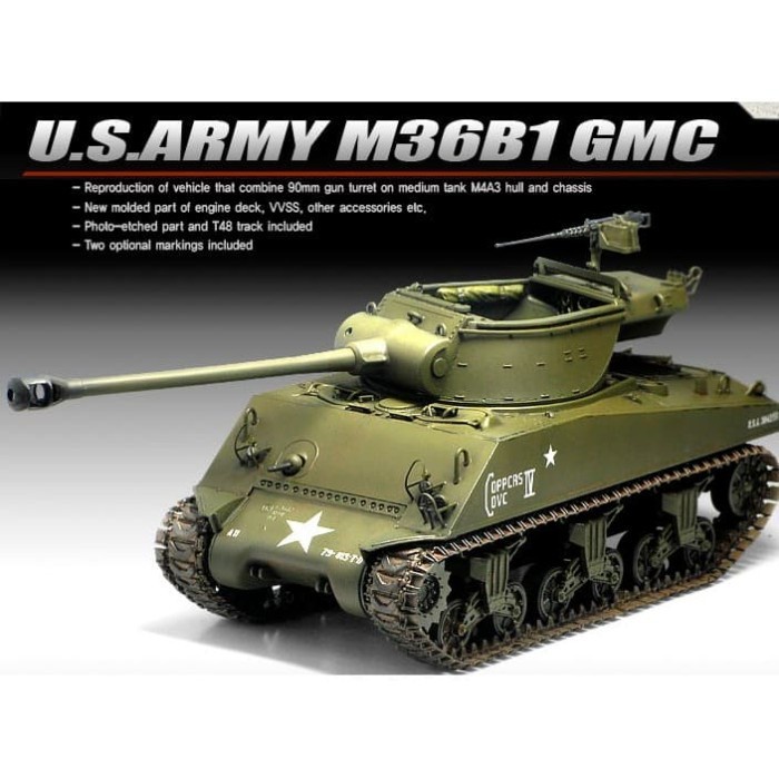 Jual Model Kit Academy US ARMY M36B1 GMC 13279 1/35 Mainan Tank ...