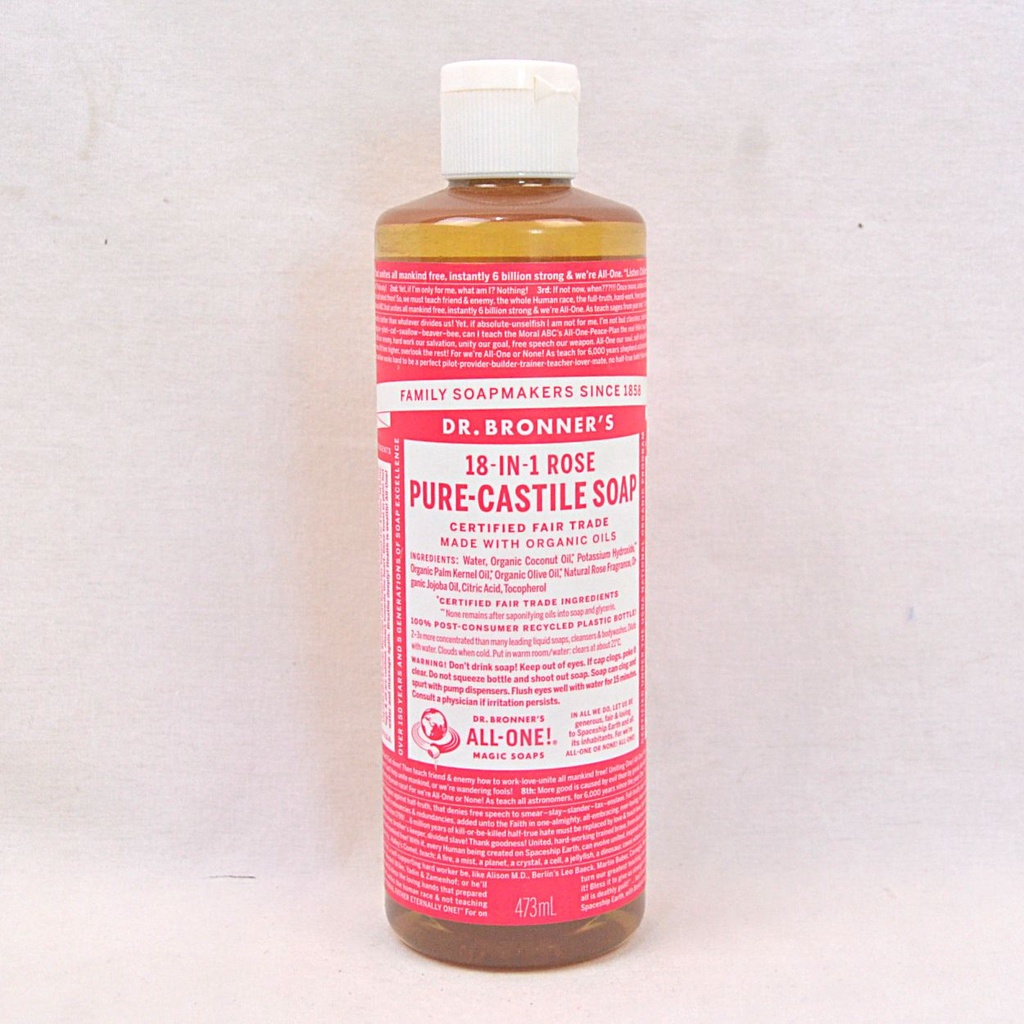 Jual DR.Bronners Sabun Organik Castile Liquid Soap Rose 473ml | Shopee ...