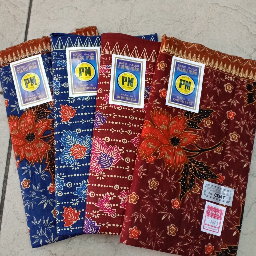 Jual Kain Panjang Batik PM Pulau Mas Biru Cap Cent Original Kain Jarik Batik Samping | Shopee ...