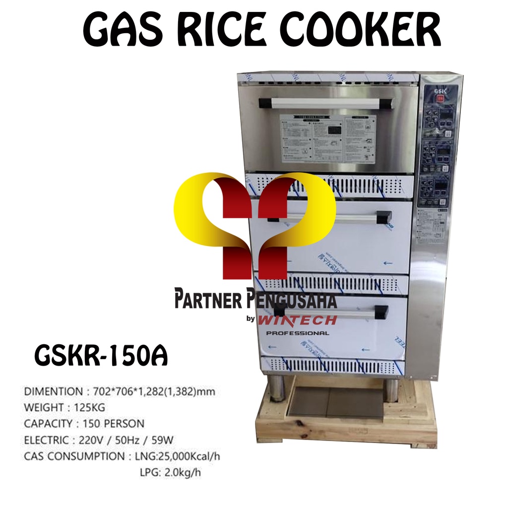 Jual GSK GSKR-150A HEAVY DUTY GAS RICE COOKER MESIN PEMASAK NASI 3 TIGA DECK ORIGIN KOREA ...