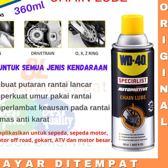 Jual WD 40 Chain Lube 360ml Pelumas Rantai Sepeda & Motor WD40 Made in ...