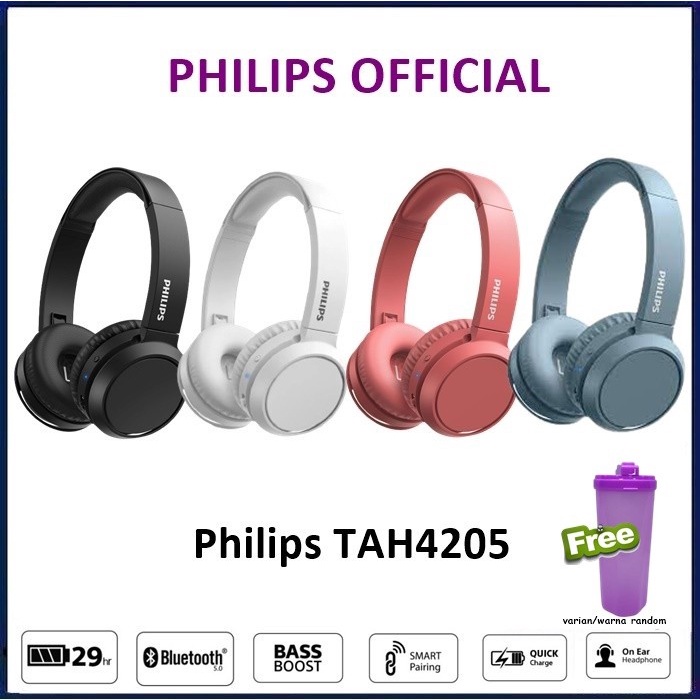 Jual Headphone Philips Tah4205 On-Ear Wireless Headphones Headset Tah ...