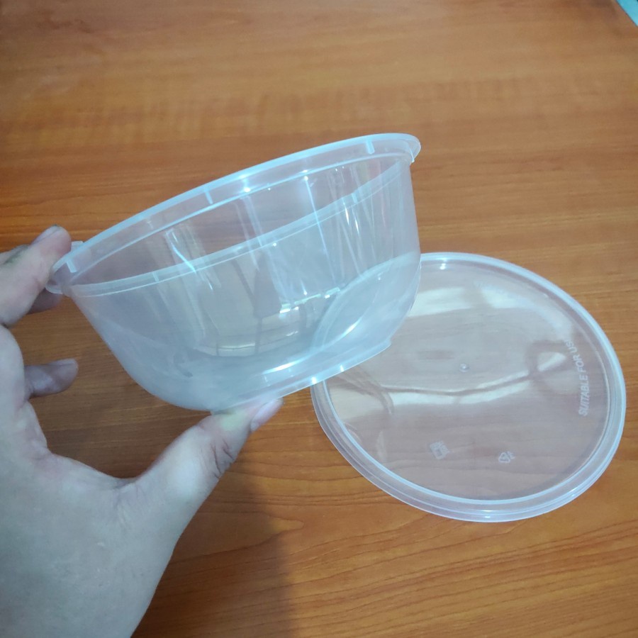Jual MANGKOK PLASTIK BULAT 660 ML - THINWALL MANGKUK BULAT - ISI 25 PCS | Shopee Indonesia