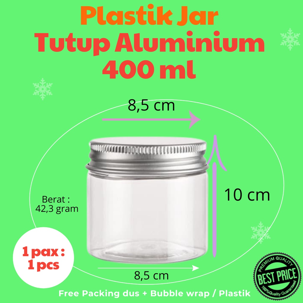 Jual TOPLES PET JAR 200 ml 250 ml 400 ML 500 ml TUTUP ALUMUNIUM - TOPLES PLASTIK 400 ML Bahan ...