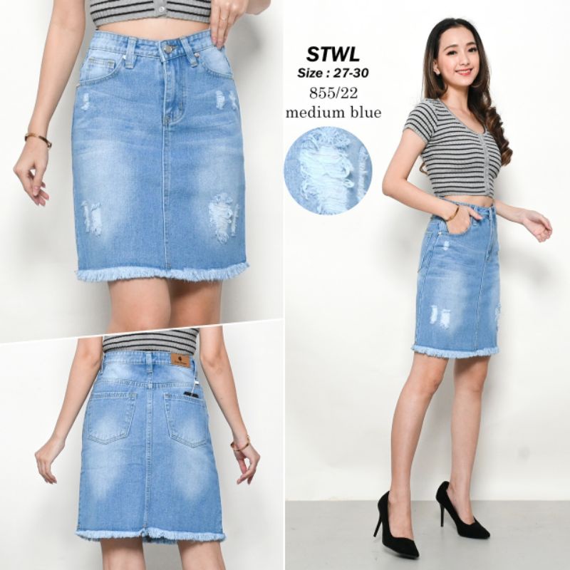 Jual Rok Mini Jeans Pendek Sobek Lapis Furing Rawis 27-34 | Shopee ...