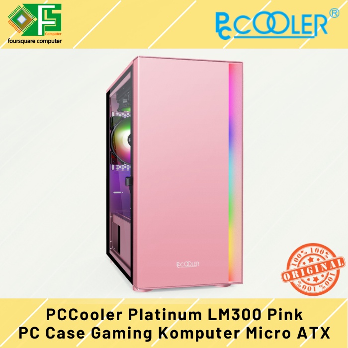 Jual PCCooler Platinum LM300 Pink | PC Casing Komputer Gaming Micro ATX ...