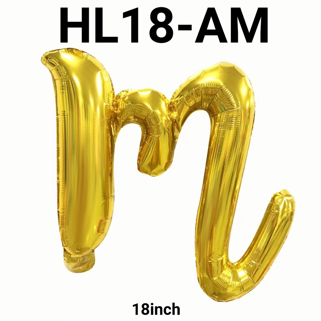 Jual HL18-A Balon foil huruf latin abjad nama 18 inch 45cm gold emas ...