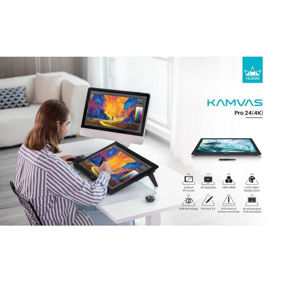 Jual HUION KAMVAS Pro 24 (4K) UHD Pen Display | Shopee Indonesia