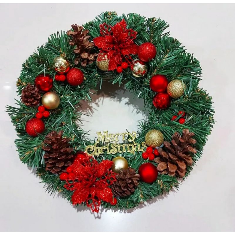 Jual Krans Natal / Hiasan Pintu Natal /Hiasan Dinding / Christmas ...